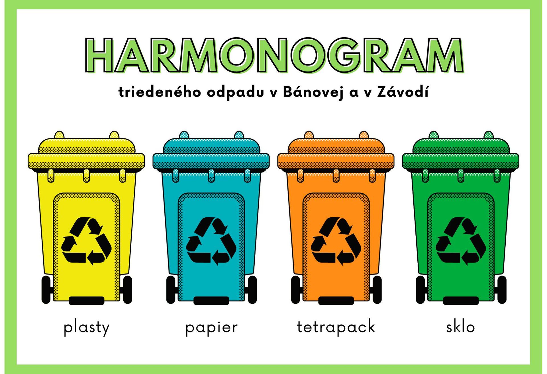 Harmonogram zberu separovaného odpadu v Bánovej v roku 2024 | Farnosť Žilina - Bánová